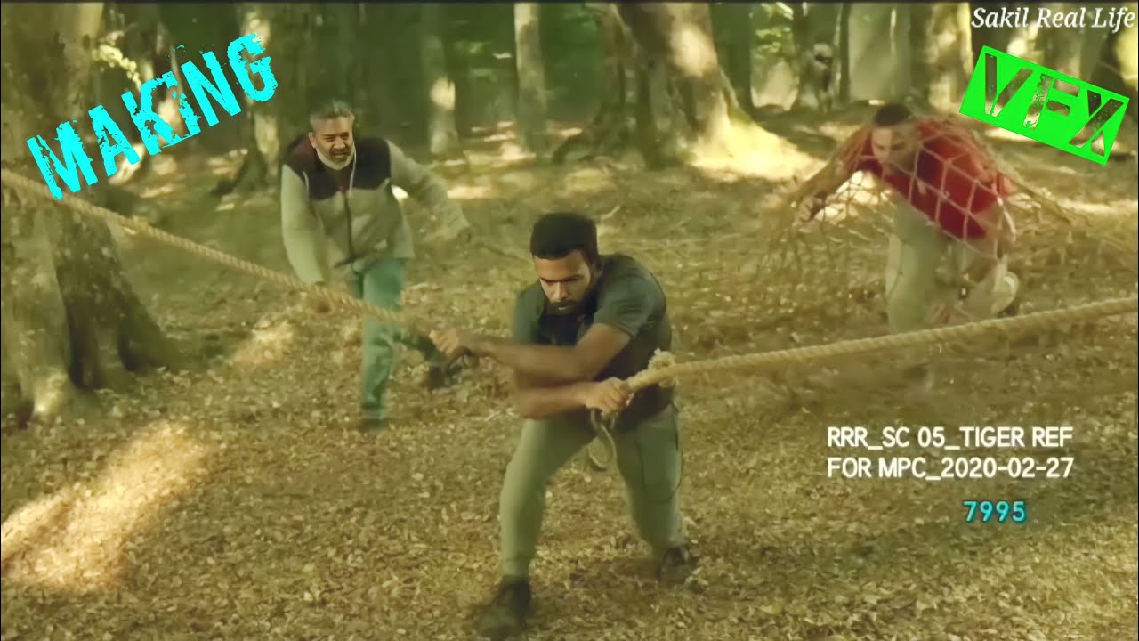 RRR Movie Tiger Chasing Scene | Junior NTR Ramcharan | SS Rajamouli ...