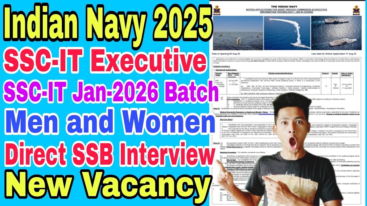 Indian Navy SSC IT Executive Entry New Vacancy 2026 Batch, Eligibility ...