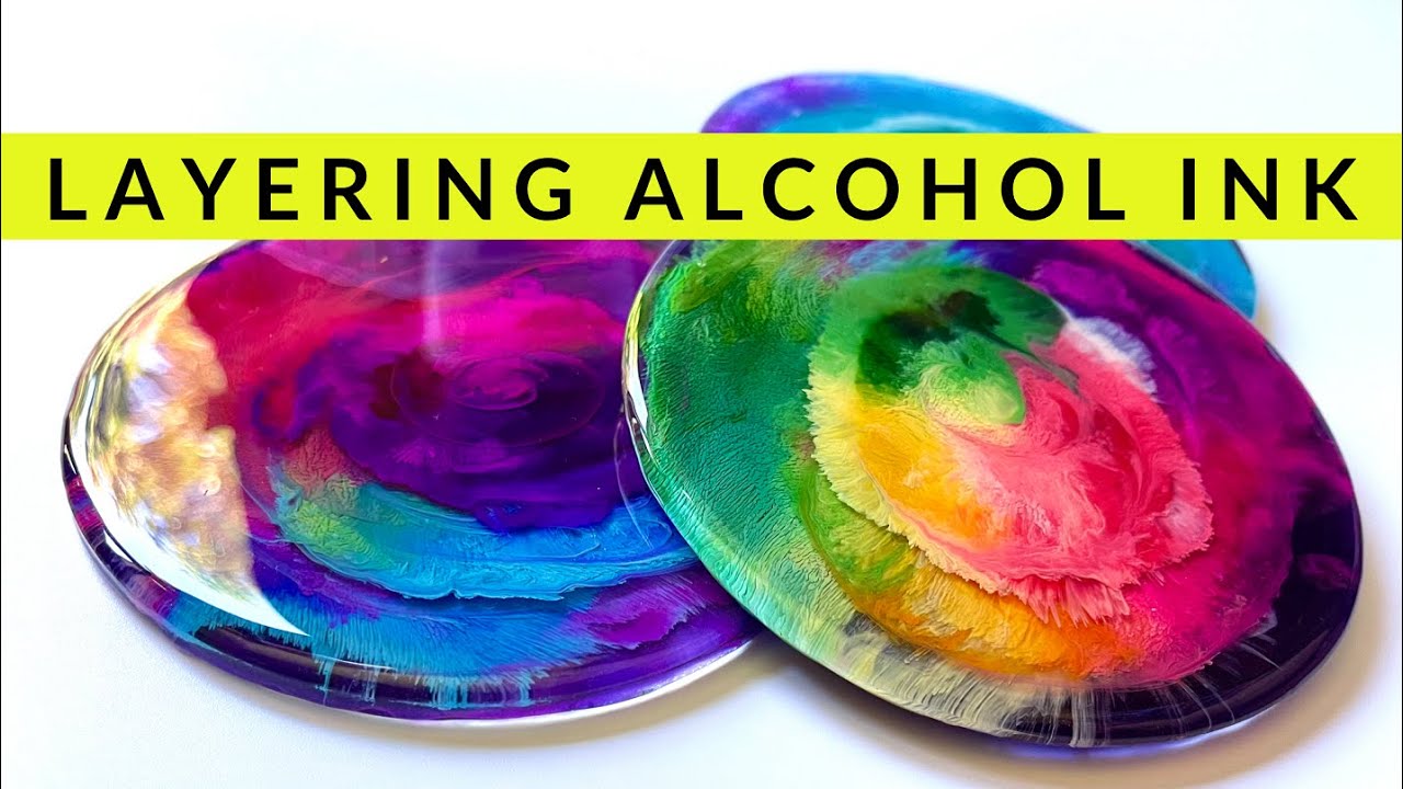 The stunning effect of layering Alcohol ink in resin: Vibrant Rainbow ...