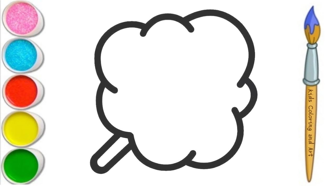 HOW TO DRAW A COTTON CANDY (EASY) - Cute Cotton Candy Drawing (EASY ...
