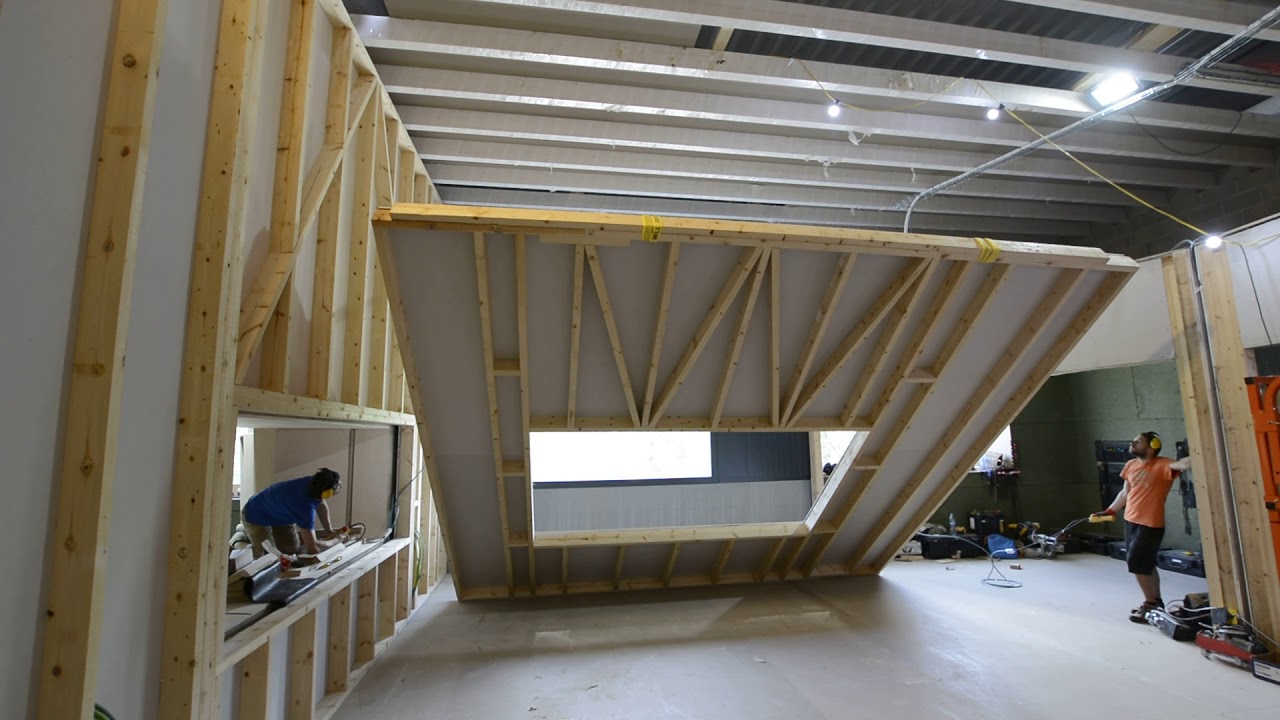 Studio wall raising - YouTube