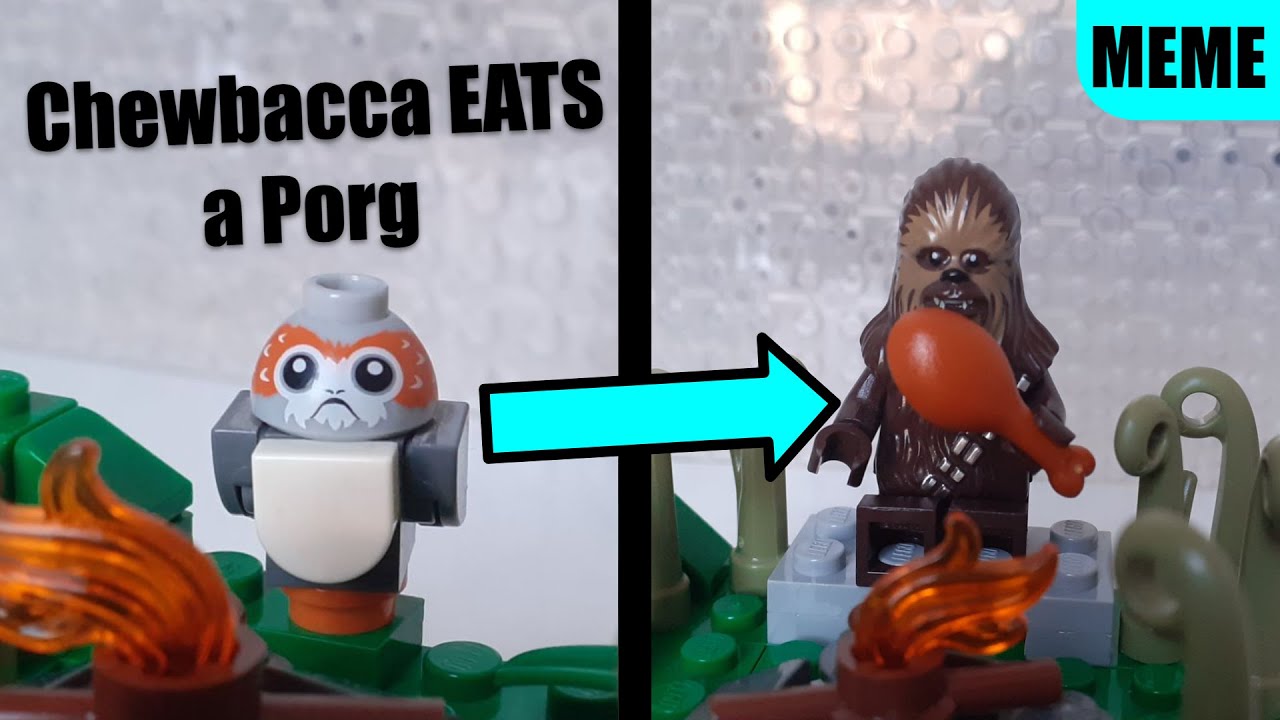 Chewbacca EATS a Porg - MOC #lego #starwars - YouTube