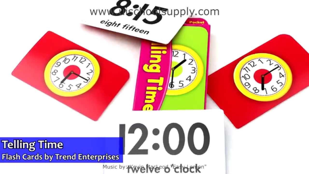Telling Time Flash Cards by TREND Enterprises T23015 - YouTube