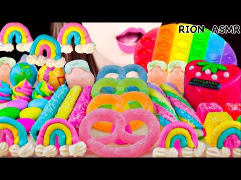【ASMR】RAINBOW DESSERTS🌈 CRUNCHY PRETZEL GUMMY,CRUNCHY CHOCOLATE MUKBANG ...