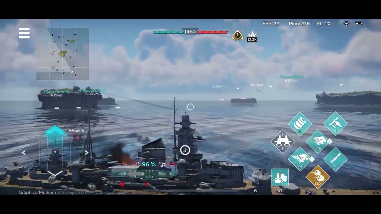 War Thunder Mobile: Battleship Gameplay (PART 2) - YouTube