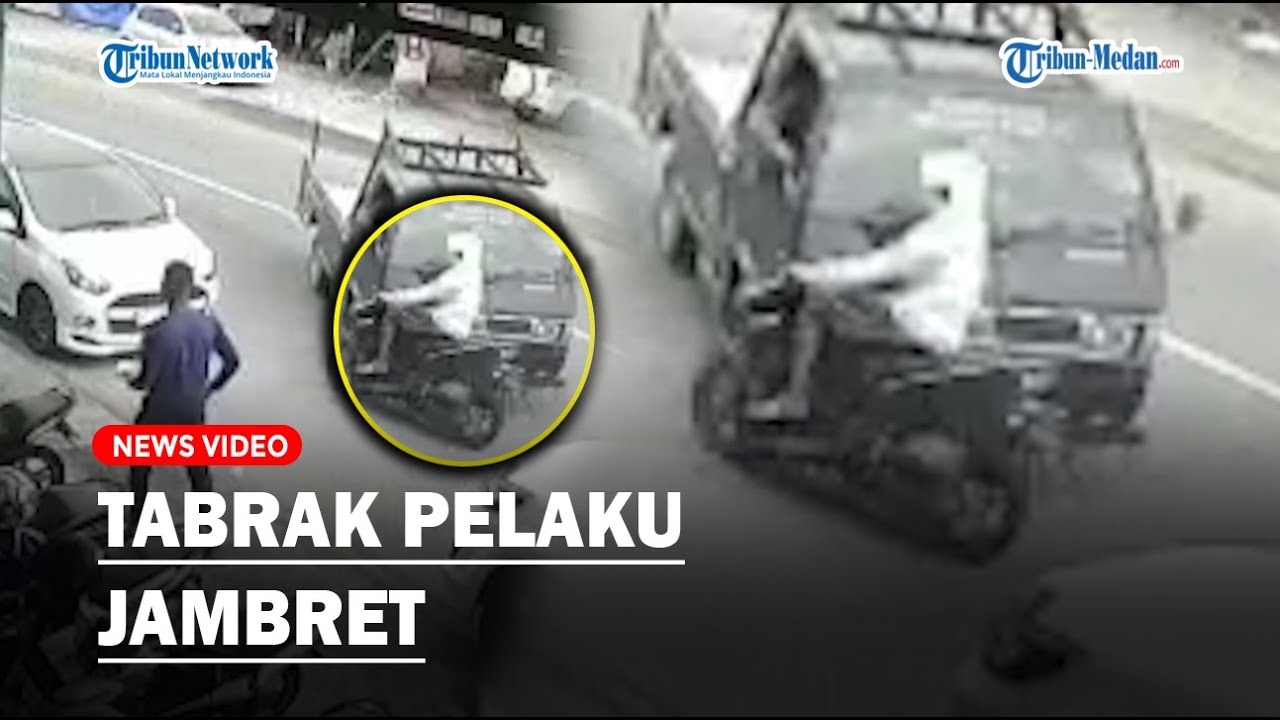 Sopir Pikap Nekat Banting Setir ke Kanan Tabrak Pelaku Jambret yang Melarikan Diri - YouTube