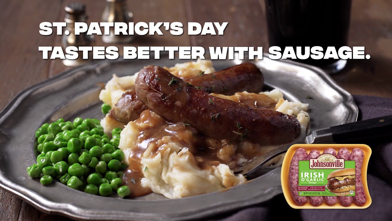 Johnsonville Irish O' Garlic Sausage - YouTube