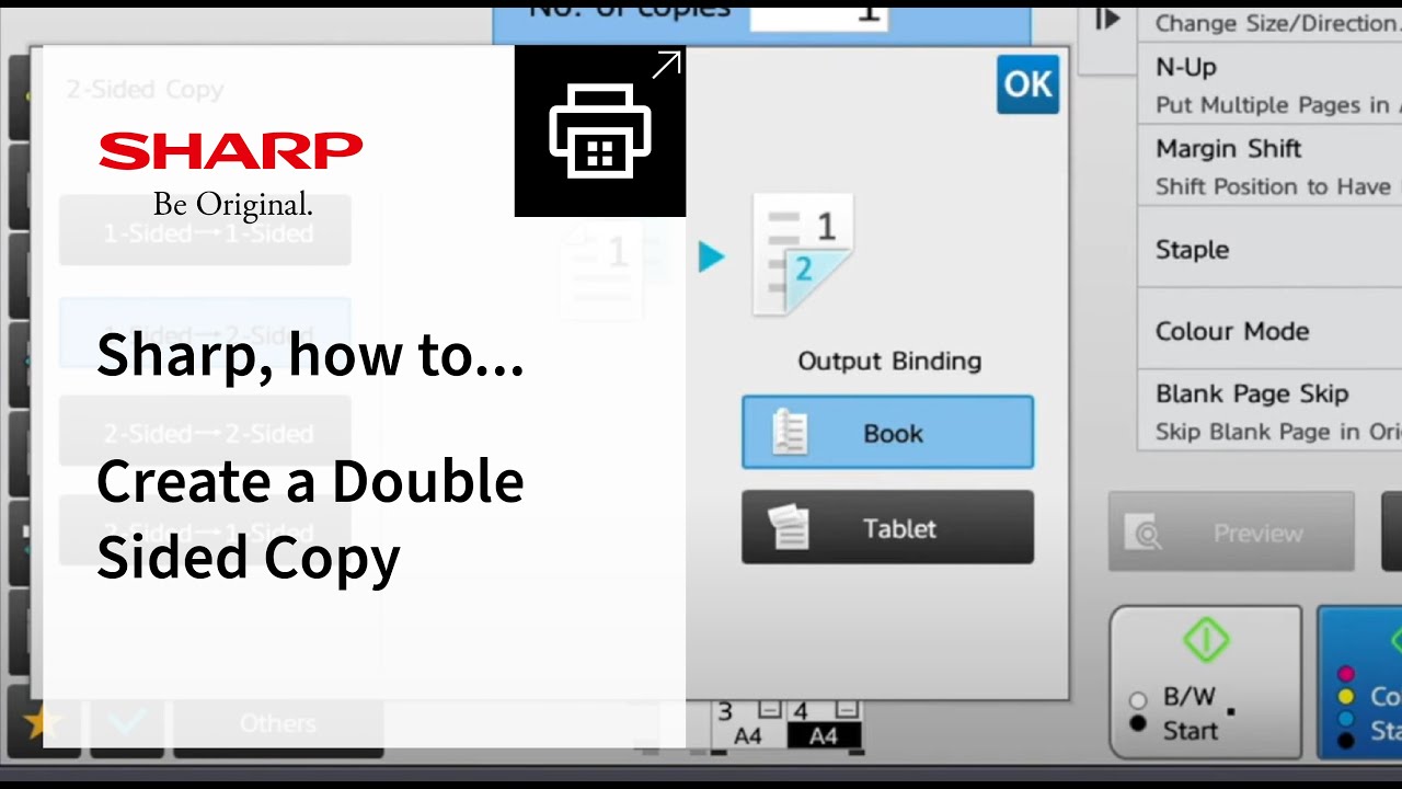 MFP How To Create A Double Sided Copy On A Sharp Multifunctional MFP How To Create A Double Sided Copy On A Sharp Multifunctional