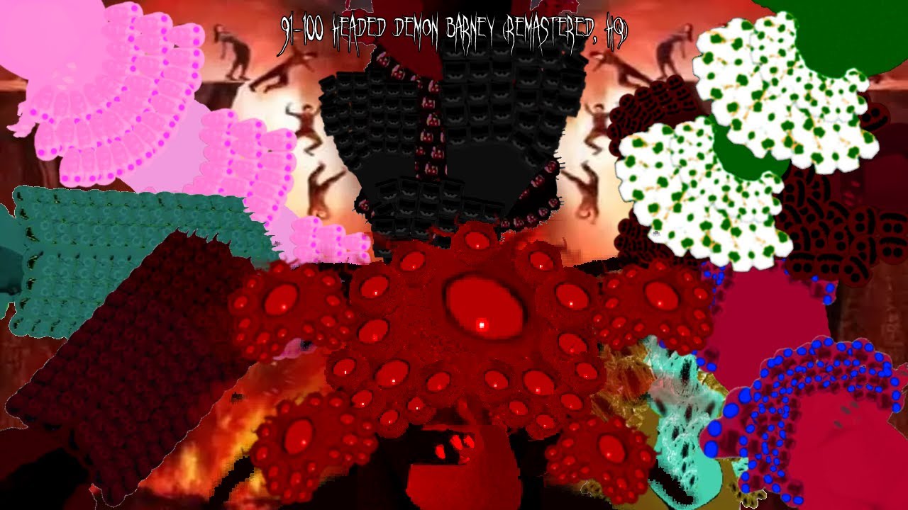 91-100 Headed Demon Barney (Remastered, HQ) - YouTube