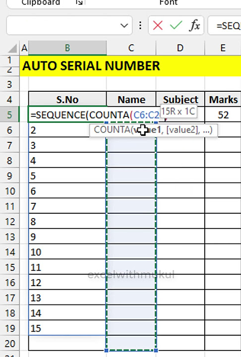 Excel Trick to Auto Serial Number in Seconds in Excel 💪#exceltricks #exceltips - YouTube