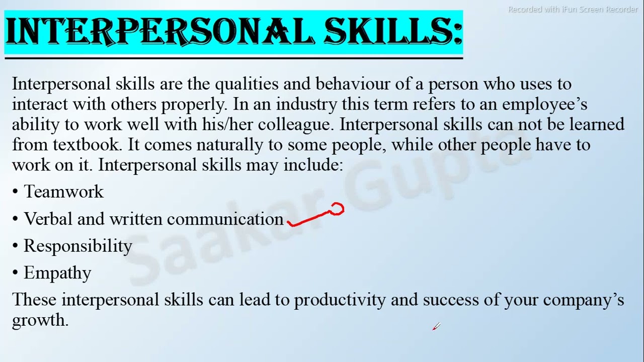 Interpersonal Communication Skills Examples