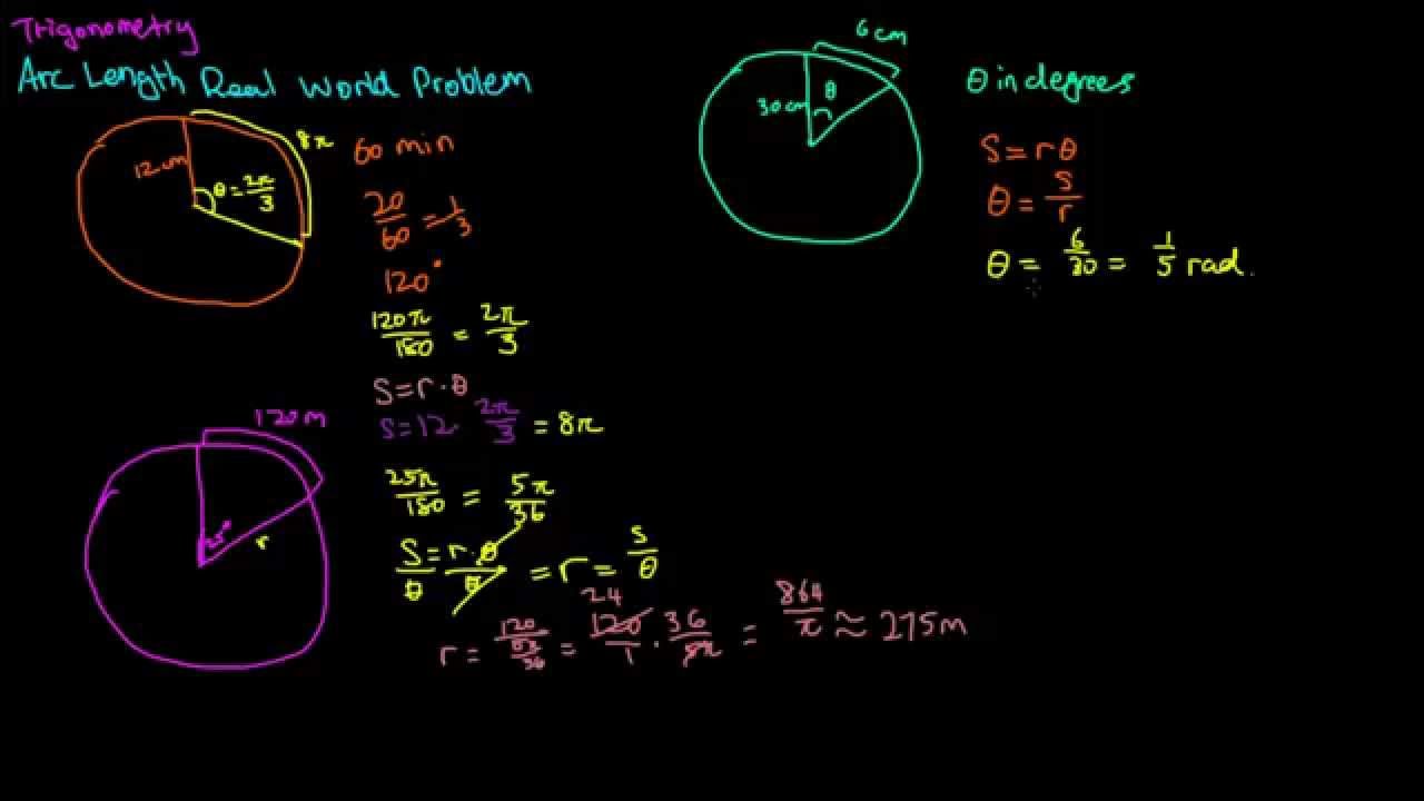 Trigonometry Course Lesson 3.5: Arc Length Real World Problems - YouTube