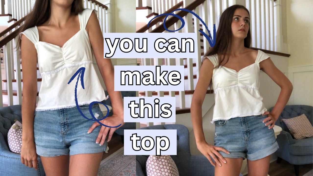 DIY Cinched Bust Lace Top ️ | Easy Sewing Tutorial + Self-Drafted ...