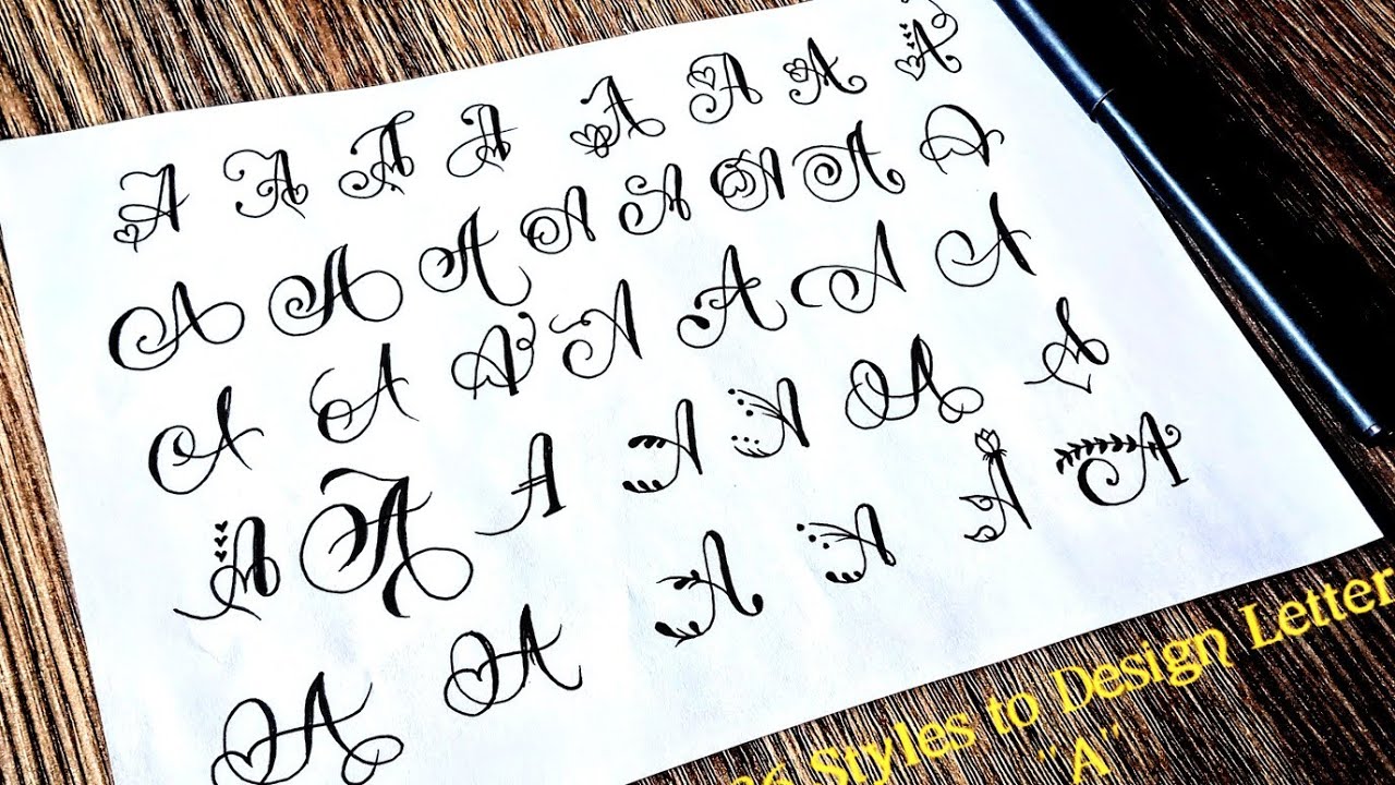 How to design Letter A in different Styles | 36 ways to design letter A ...