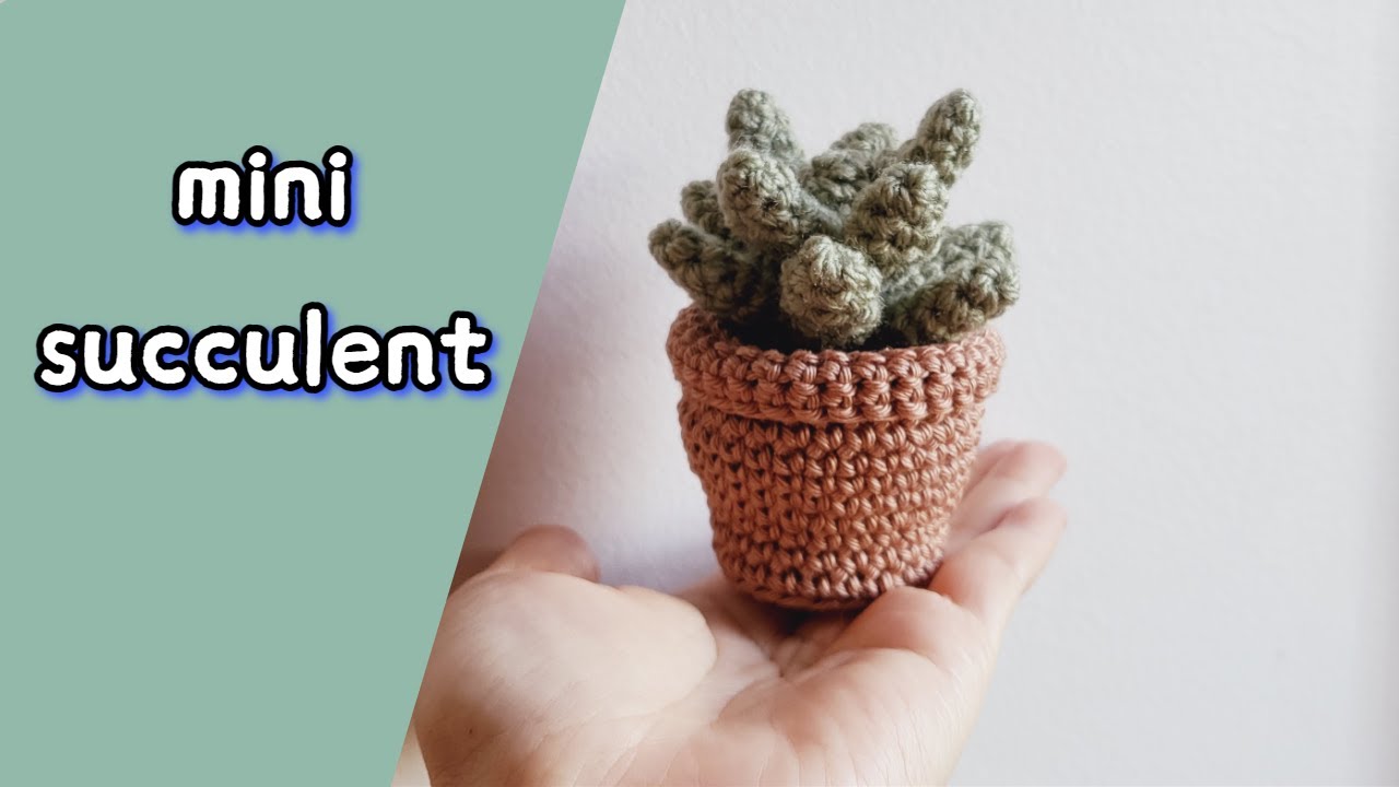 DIY smallest Succulent 🪴Crochet Plant Tutorial - YouTube