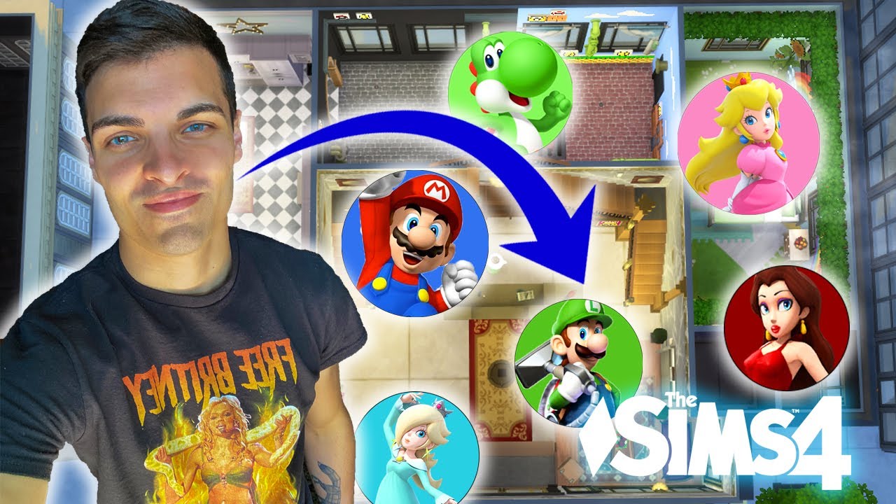 The Sims 4 - Every room is a different... MARIO CHARACTER ⭐️👨🏻🏰👸🏼🍄 ...