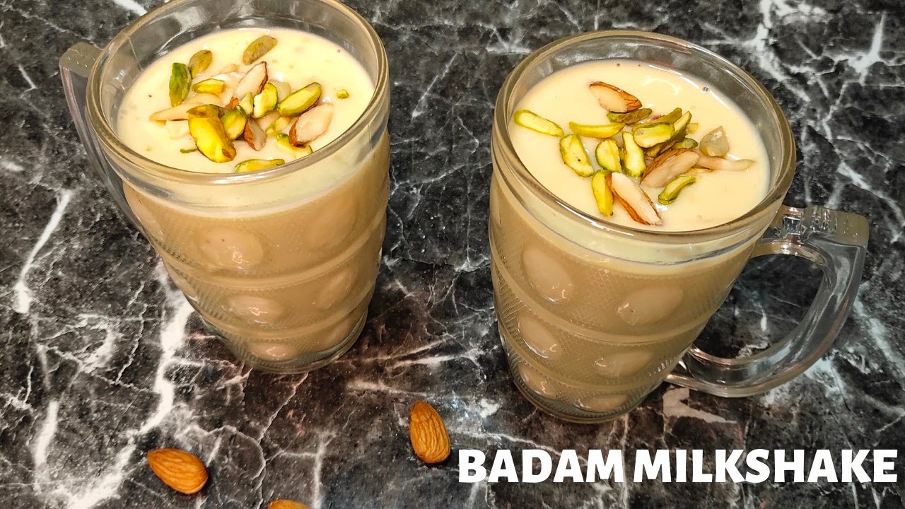 Badam Milkshake l Almond Milkshake l How To Make Badam Milkshake l ...