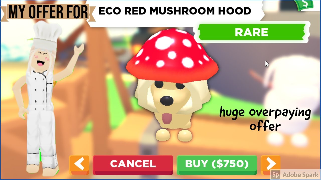 My offer Eco Red Mushroom Hood ( huge overpaying offer adopt me ) pet ...
