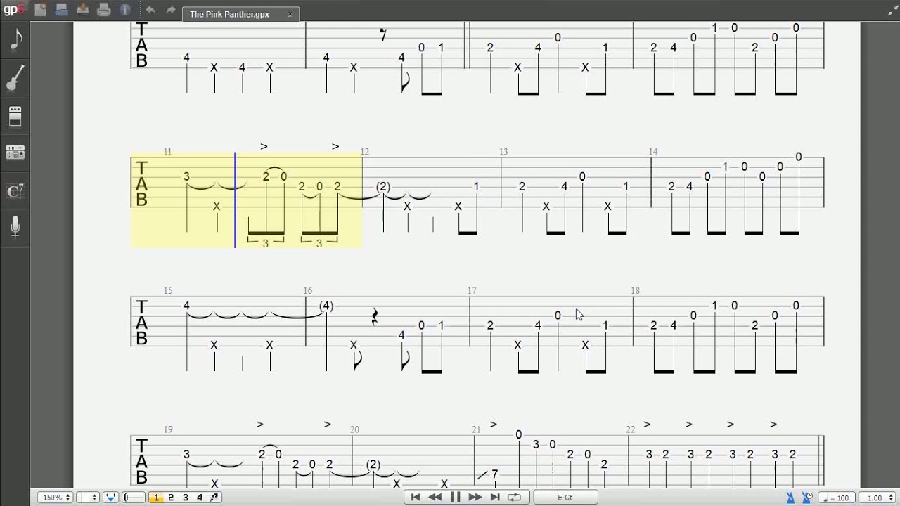 The Pink Panther (easy gutar tab) + PDF - YouTube