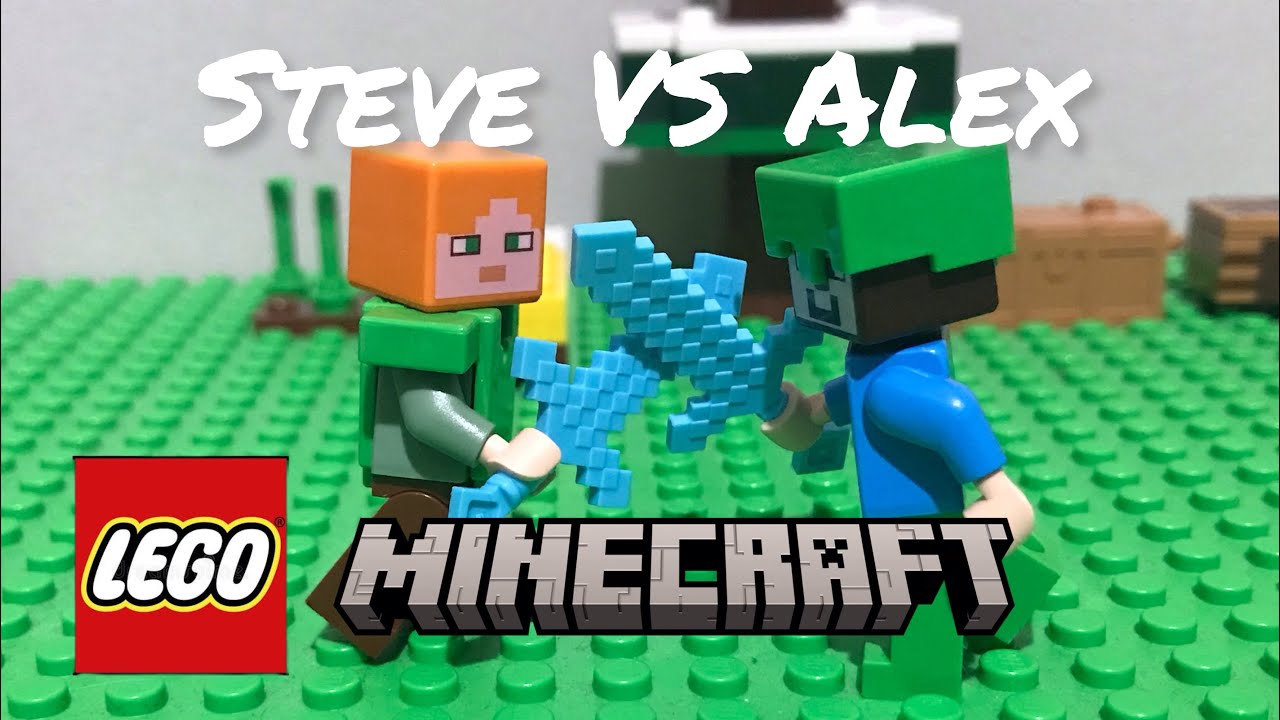 Steve vs Alex / Lego Minecraft fight / stopmotion - YouTube