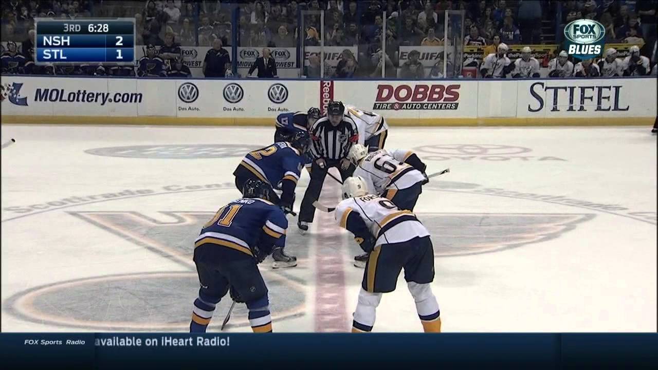 James Neal wristshot goal 2-1 Nashville Predators vs St. Louis Blues ...