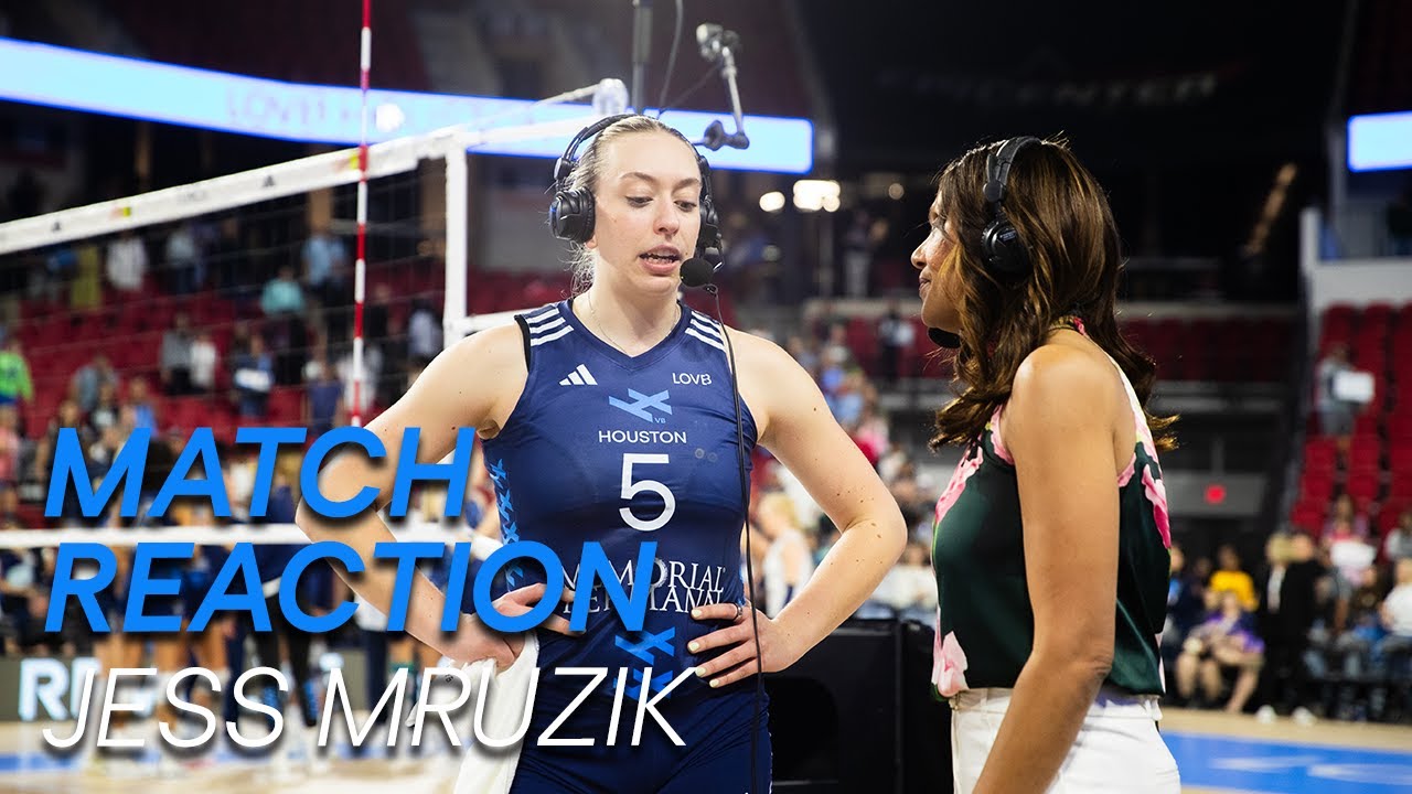 Jess Mruzik Reacts to victory vs. Austin | LOVB Houston wins Four-Set ...