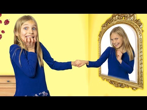 Amelia magic mirror adventure and jumping on the bed fun
