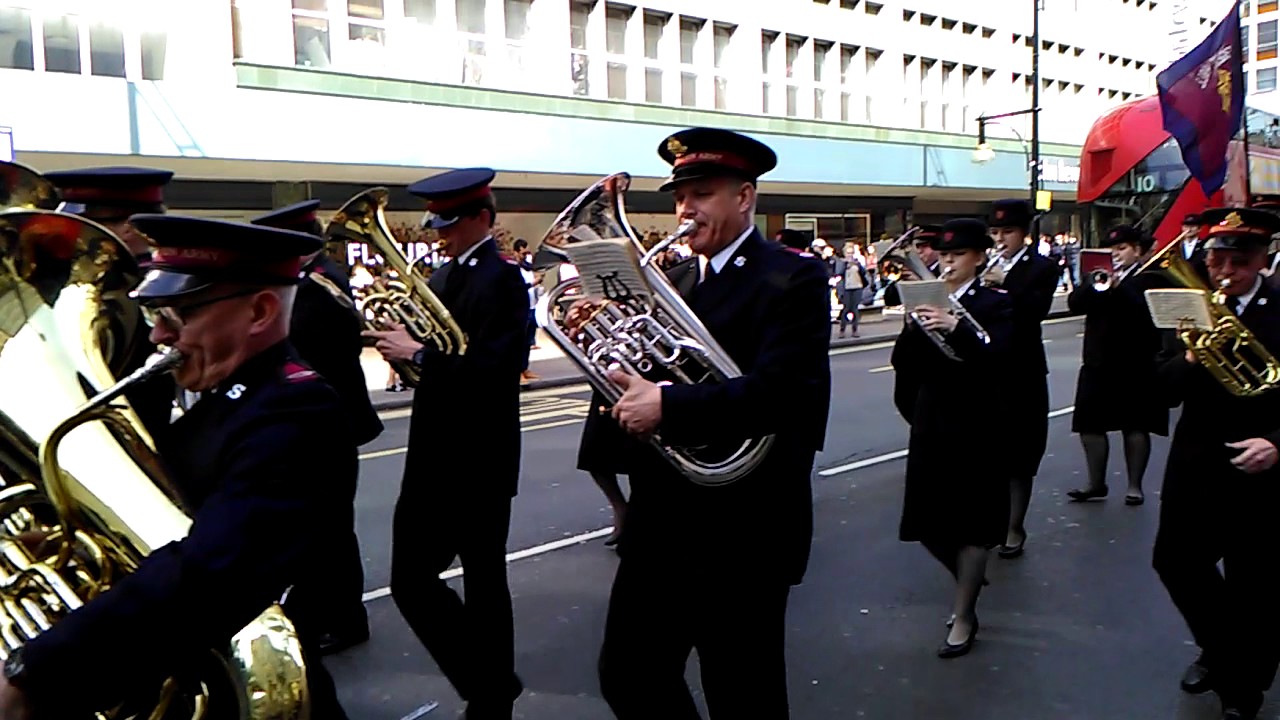 Salvation Army march along Oxford Street - YouTube