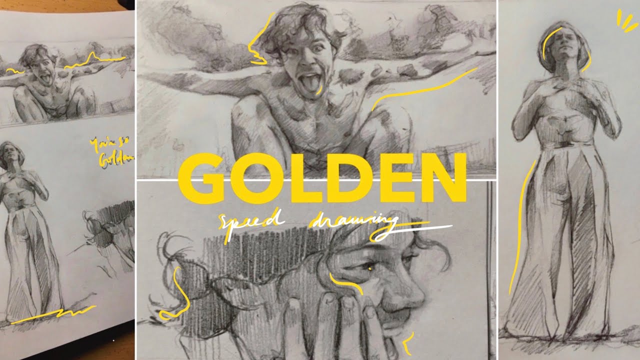 Drawing GOLDEN by HARRY STYLES | anaisgonzalez_3 - YouTube