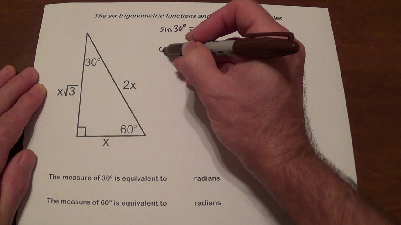 The six trigonometric functions and special right triangles - YouTube