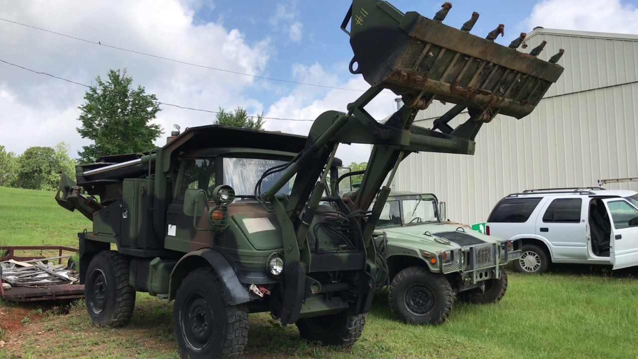 4x4 Diesel Unimog Loader/Backhoe by Pearce Auctions - YouTube