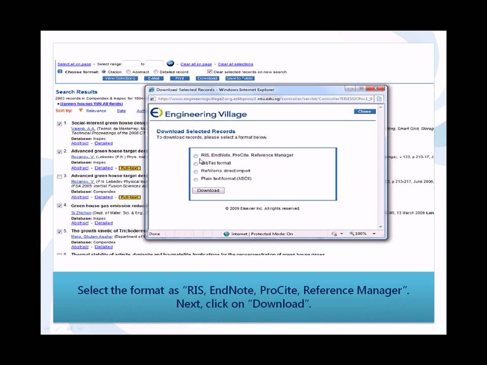 EndNote: Direct Export from Engineering Village - YouTube