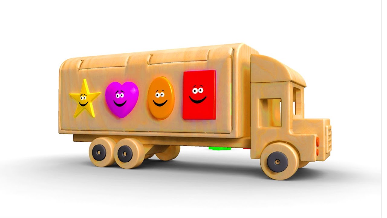 Learn Shapes With Wooden Truck Toy Colors and Shapes Videos for Kids ...