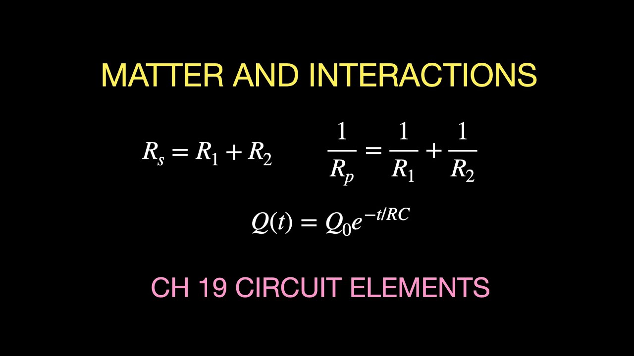 Matter and Interactions: Chapter 19 Circuit Elements - Summary - YouTube