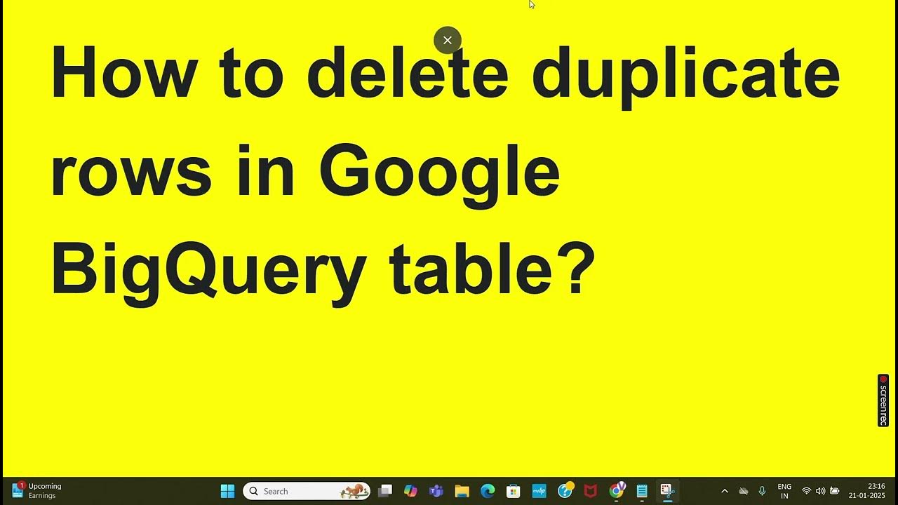 How to delete duplicate rows in Google BigQuery table ? DEMO - YouTube
