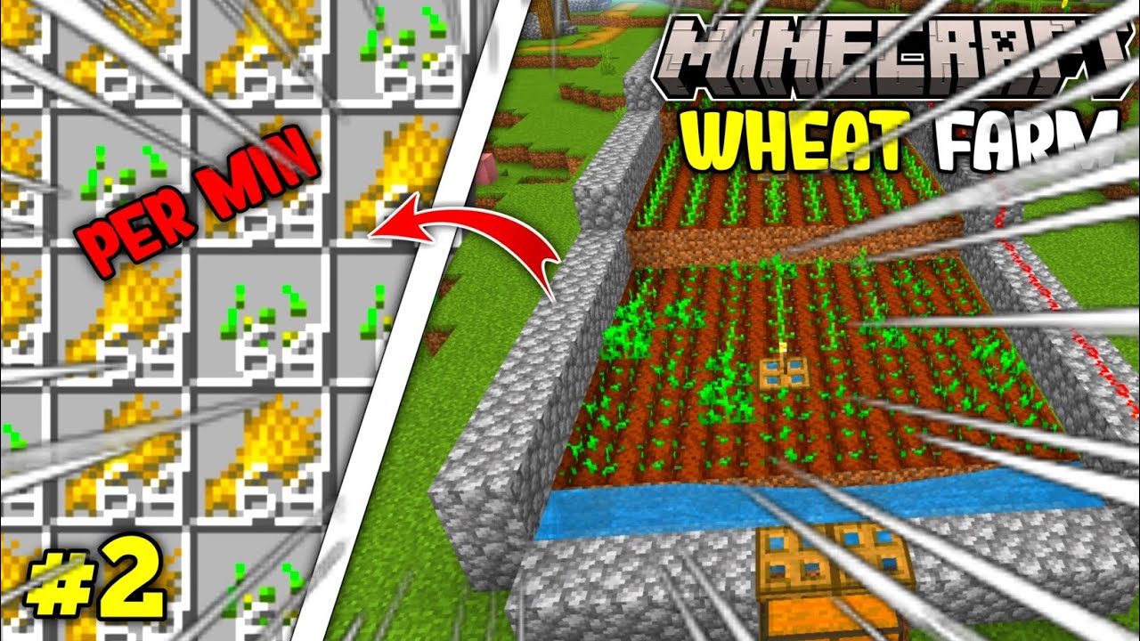 I Made A Biggest Wheat Farm In MCPE 1.20 | Minecraft Pe Wheat Farm ...