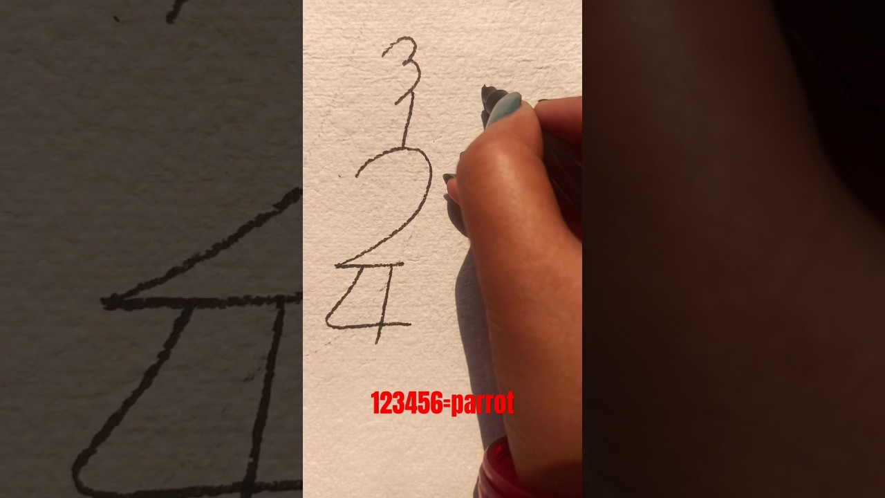 How to Draw Parrot from 123456 Number/Easy Parrot Drawing Step By Step ...