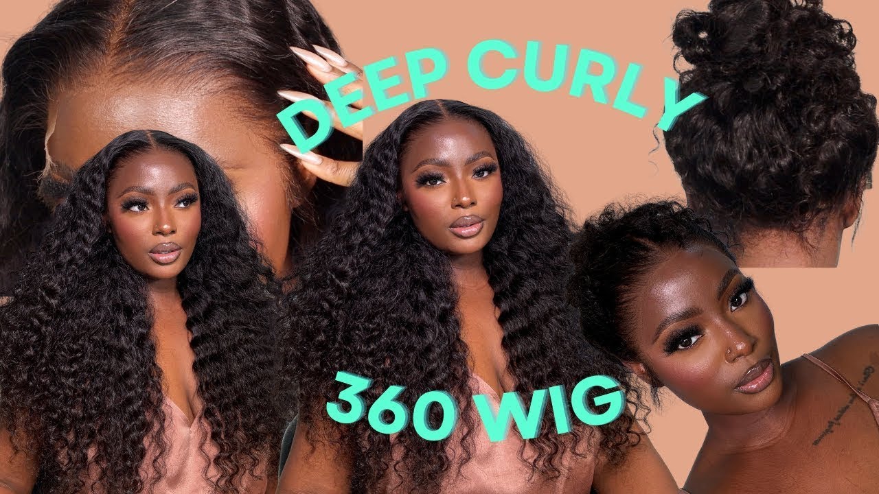 HOW TO INSTALL 360 LACE WIG YOURSELF? GLUELESS 360 INVISIBLE DRAWSTRING ...