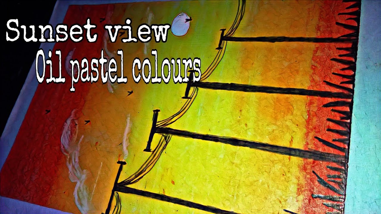 Tutorial for beginners of Sunset view | Oil pastel colours | Step by ...