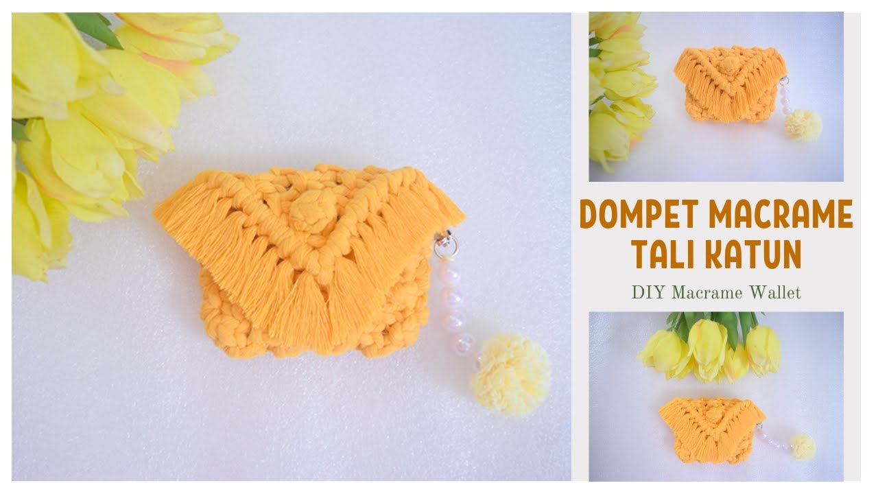 DOMPET MACRAME TALI KATUN || DIY Macrame Wallet - YouTube
