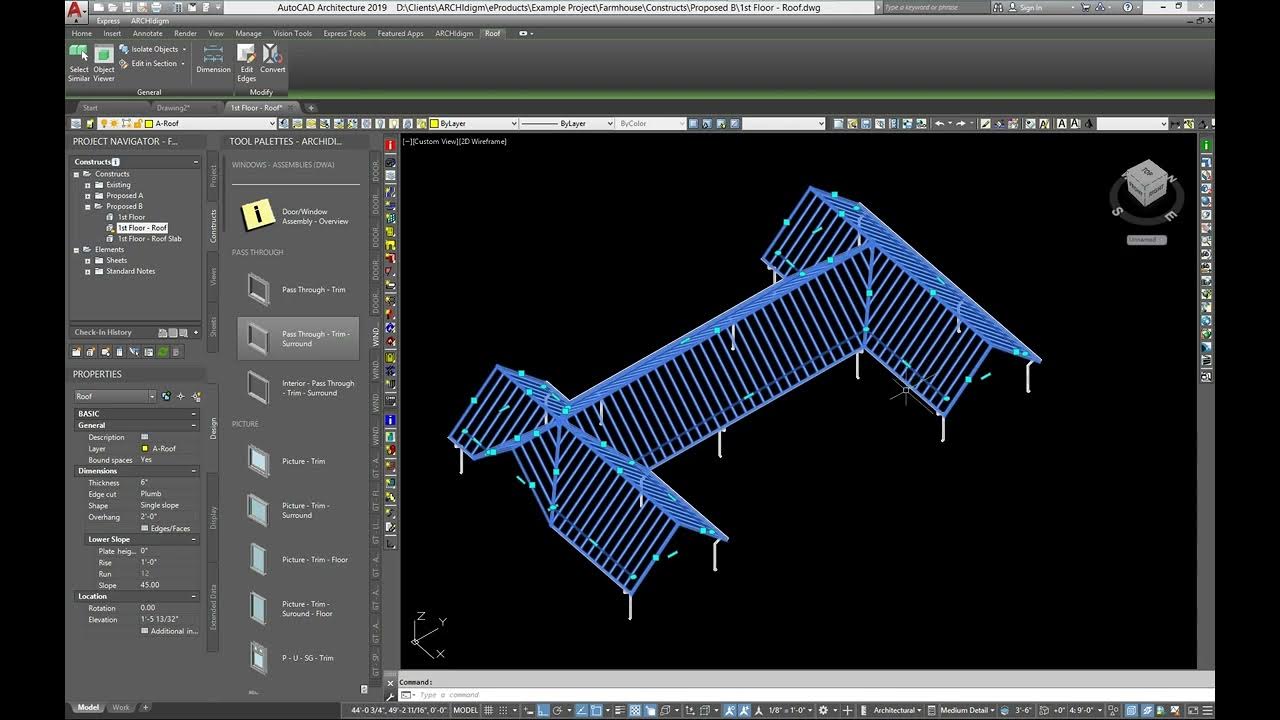 Window Objects as Skylights in AutoCAD Architecture - YouTube