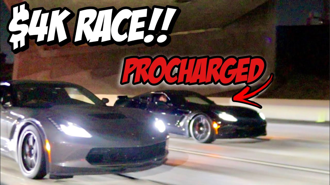 Procharged Z06 vs BOLT ON C7 Z06 ! $4K RACE 🏁💰 - YouTube
