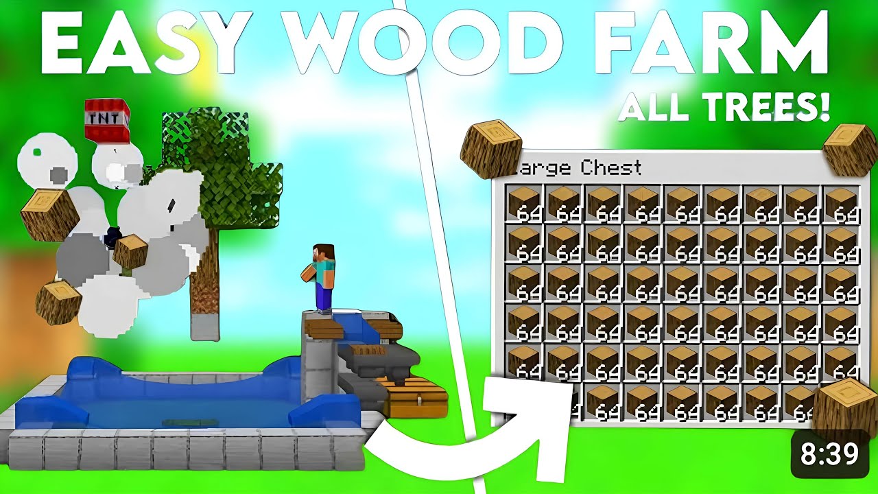 MINECRAFT: Easy Wood Farm ! Tutorial 1.21🔥 #minecraft - YouTube