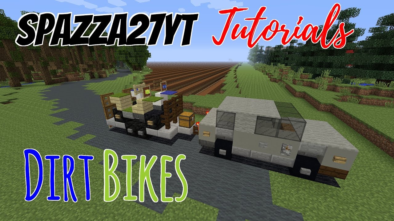 Minecraft Dirt Bikes and Trailer Tutorial - YouTube