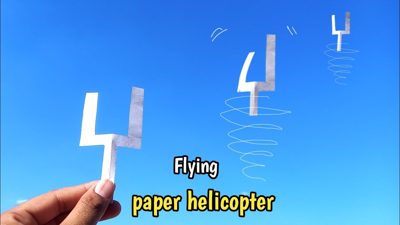 paper helicopter flying, toy helicopter making, best paper flying ...