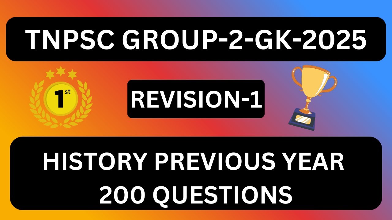 TNPSC HISTORY 200 IMPORTANT QUESTIONS-LAST MINUTES REVISION-TNPSC GK ...