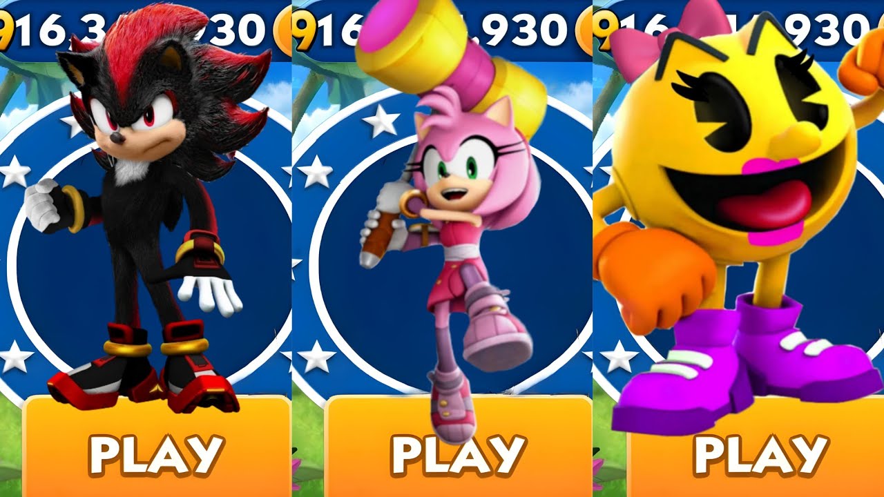 Sonic Dash - Shadow Dash VS Thorn Rose VS Ms.Pacman _ Movie Sonic vs ...