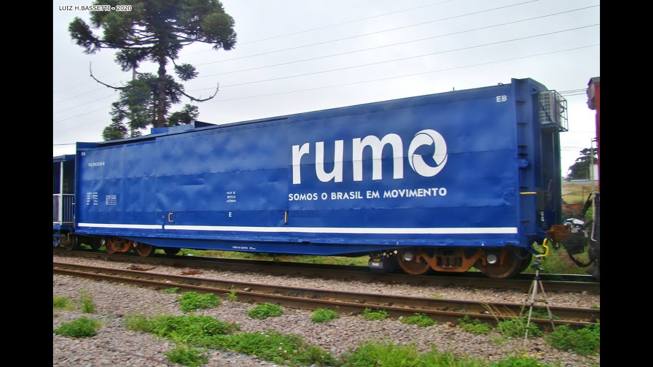 TREM Teste Rumo Vagão Instrumentado FLE 342333-6 E G22U 4321 Ferrovia ...