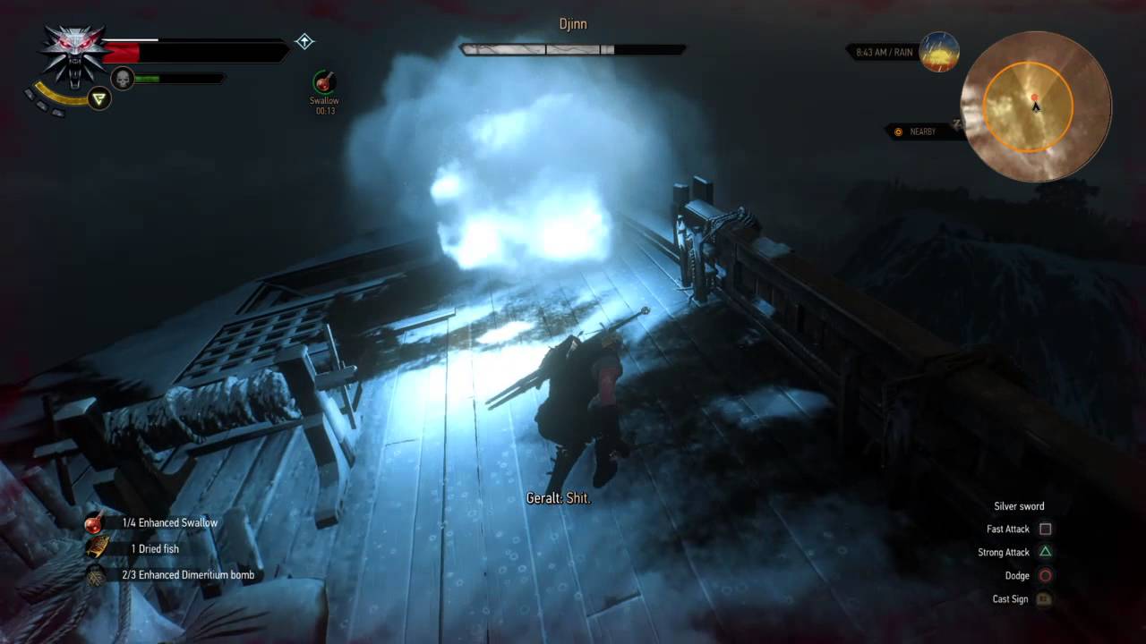 The Witcher 3: Wild Hunt Djinn Boss [Death March] - YouTube