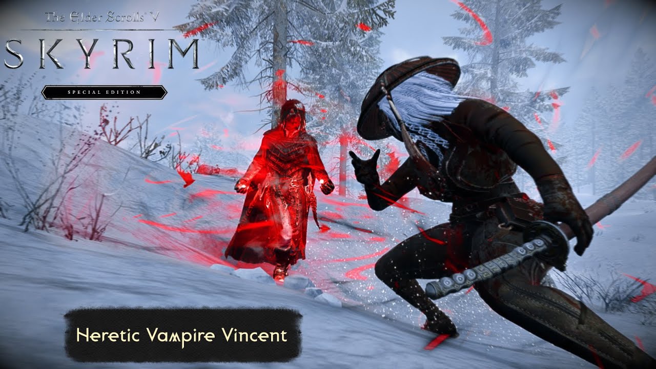 SKYRIM MOD | COLORFUL MAGIC BOSS FIGHT - HERETIC VAMPIRE VINCENT - YouTube